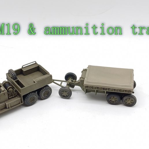 💎 Diamond T980 truck (M20, 12-ton, 6x4) + 12-wheel M9 Rogers trailer (US, WW2)・ 3D File for 3D ...