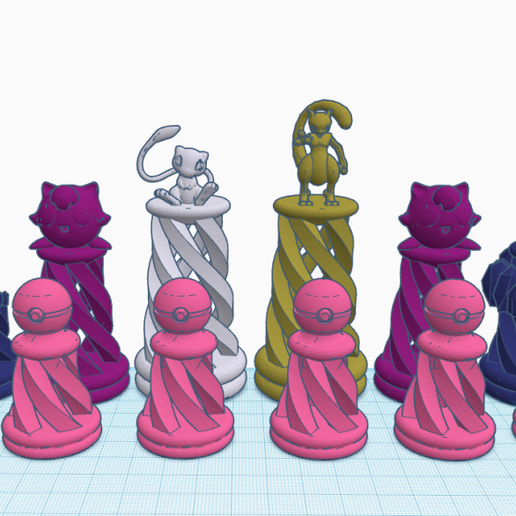 🐉 Pokemon Chess Set・ 3D File for ・Cults