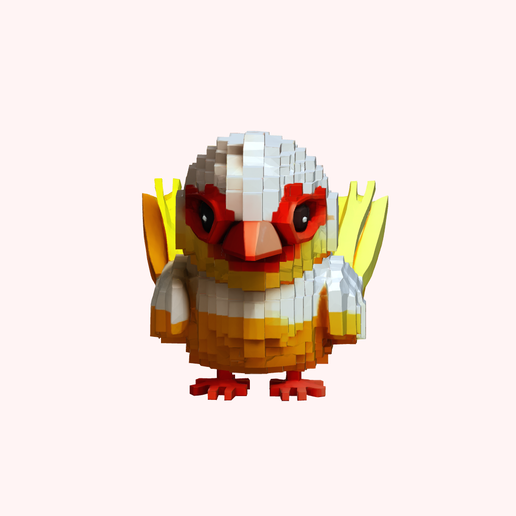 STL file pixel bird 🐦 ・Model to download and 3D print・Cults