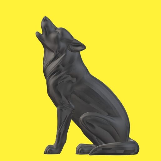 Howling Wolf Statue – 3D Printable STL 🐺 ・ STL File for 3D printing・Cults