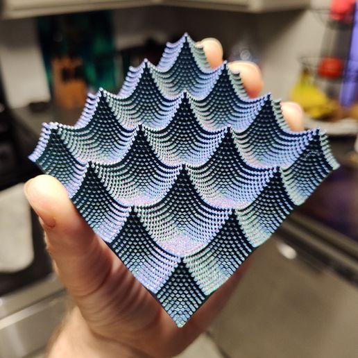 🌊 Parabolic Wave Grid Panel No. 3・ STL File for 3D printing・Cults
