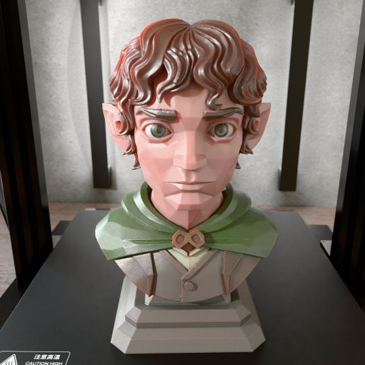 👤 Frodo Low Poly Bust Lord Of The Rings・ STL File for 3D printing・Cults