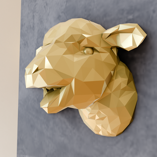 STL file goat lamb calf head bleating wall mount low poly decor stl 🐐 ...