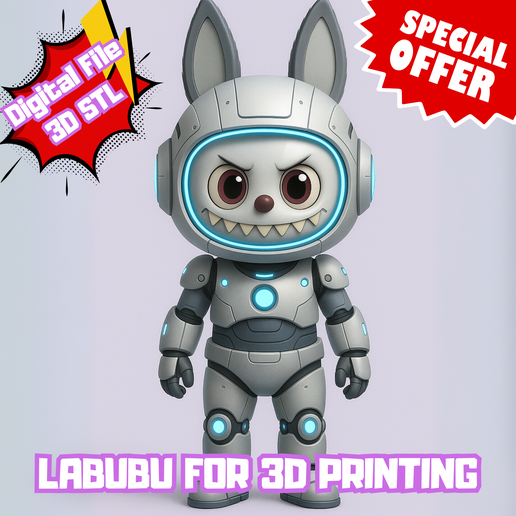🤖 Labubu Robot・ STL File for 3D printing・Cults