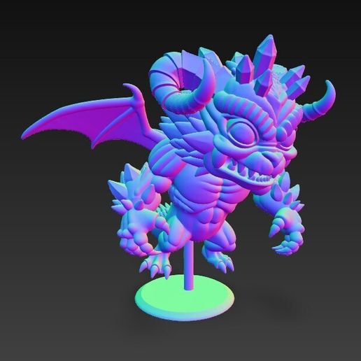 🔮 Crystal Horned Dragon Hatchling - Cute and Fierce 3D Print Model・ STL ...