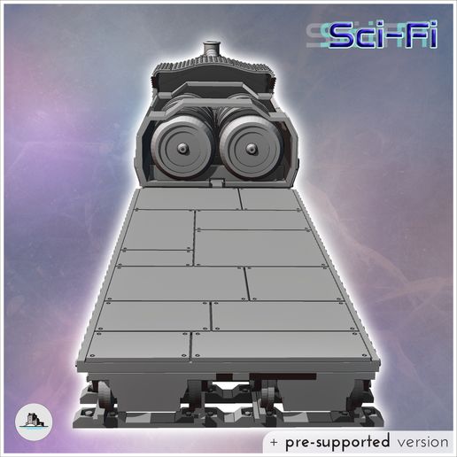 🚆 Steampunk train on double tracks with steam locomotive and trailer ...