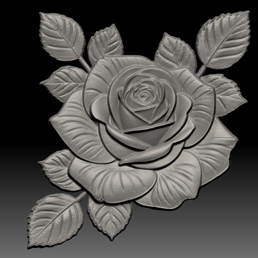 🌹 Rose relief 3D print model・ STL File for 3D printing・Cults