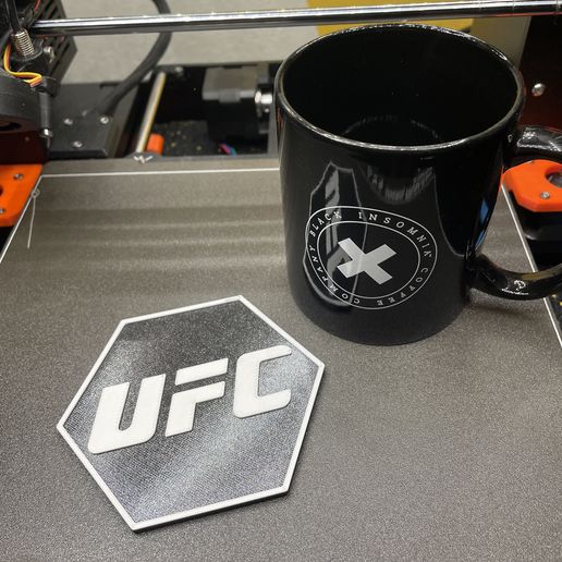 STL file Coaster with UFC logo - not necessary multimaterial. 🍹 ・3D ...