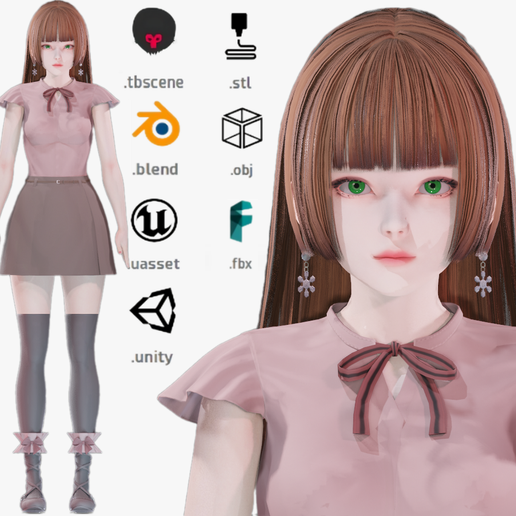 ♀️ Casual clothes 0021 - Rig - Unreal - Unity - Blender - Animated ...