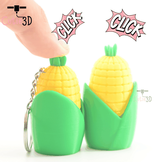 🌽 Cutie3D Corn Cob Keycap Fidget Clicker Keychain - Cute Backpack ...