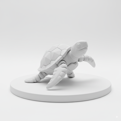 🐢 Flexible Articulated Turtle Figurine - Print-in-Place FDM Model ...