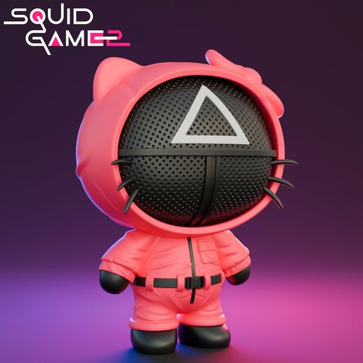 Archivo 3D squid game hello kitty - STL & 3mf Multicolor 🦑 ・Modelo para ...