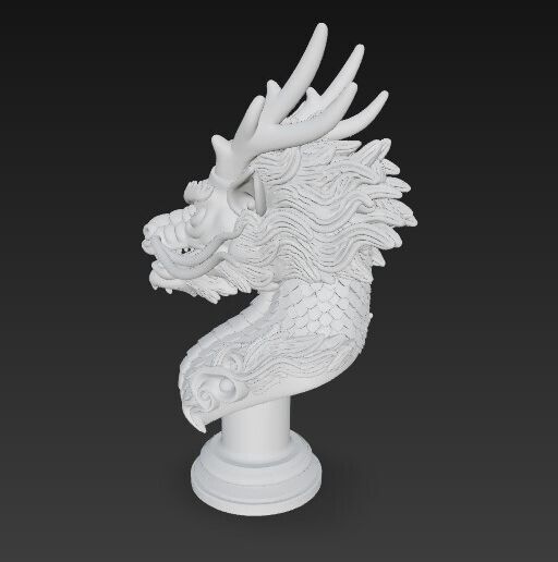 🐉 Chinese Dragon Bust – 3D Printable Mythological Eastern Dragon Statue ...