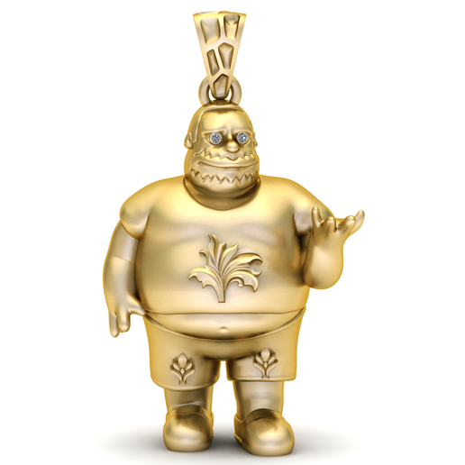 💎 Luxury Gold Cartoon Character Pendant with Diamond Eyes・ 3D File for ...