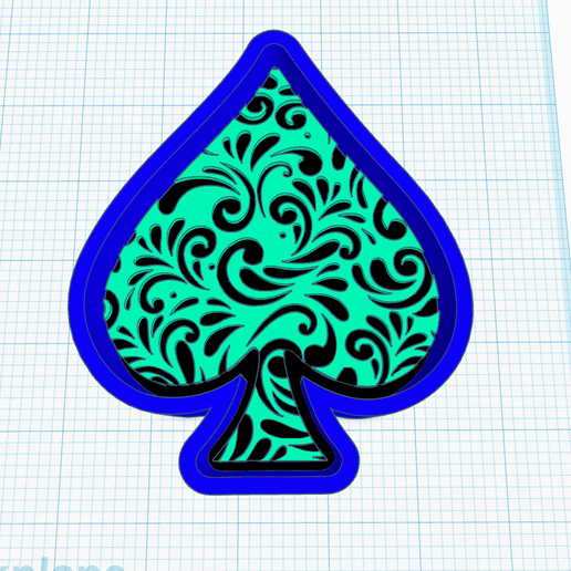 🃏 leather Spade・ STL File for 3D printing and CNC machining - Laser ...