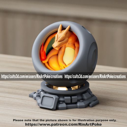 🐉 Charizard in healing machine pods (EASY PRINT NO SUPPORT)・ STL File ...