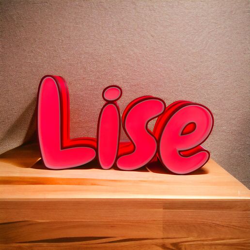 STL file First name led Lise 💡 ・3D printable design to download・Cults