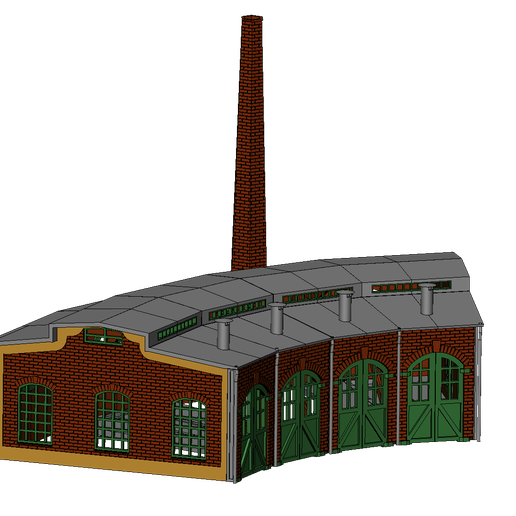 🏠 Model railroad round house shed circa 1900s European Spur n・ STL File ...