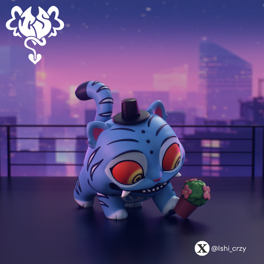 🐅 Derpy Tiger・ 3D File for 3D printing・Cults