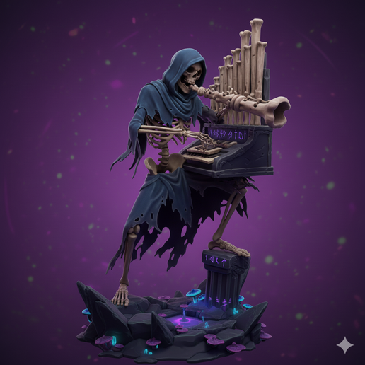 💀 Single STL Haunting Skeleton Bard with Bone Flute - Eerie Undead ...