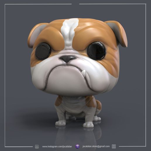 🐕 BULLDOG FUNKO POP DOG (CUSTOM PET'S)・ STL File for ・Cults