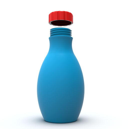 🍾 1L BOTTLE WITH CAP・ STEP File for 3D printing・Cults