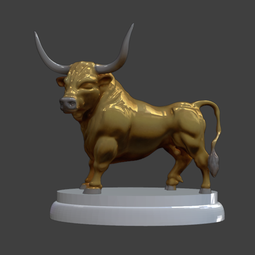 🐂 Mythological Golden Bull The Sculpture of Grandeur Figure - 3D Print ...