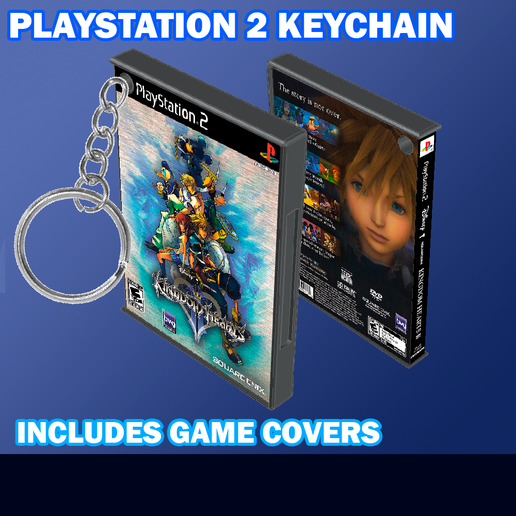 Archivo STL PLAYSTATION 2 GAME CASE KEYCHAIN 🎮 ・Design para impresora ...