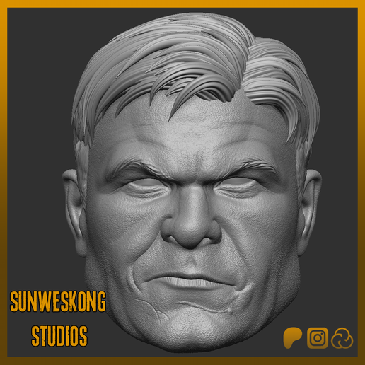 STL file Harrison Ford Red Hulk MCU Neutral Headsculpt 🚙 ・3D printing ...