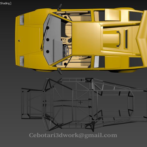 🖼️ Countach body interior frame chasis・ 3D File for 3D printing・Cults