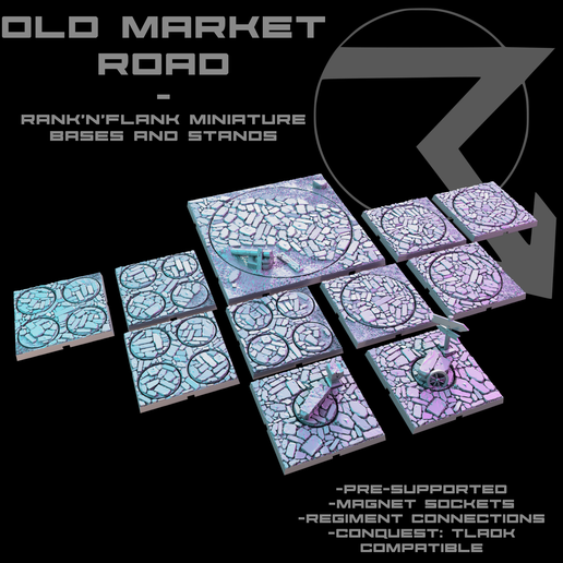 👴 Miniature Bases - Rank'n'Flank - Old Market Road (Conquest Compatible ...