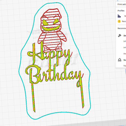 STL file OOGIE BOOGIE Happy Birthday Cake Topper for Birthday Party ...