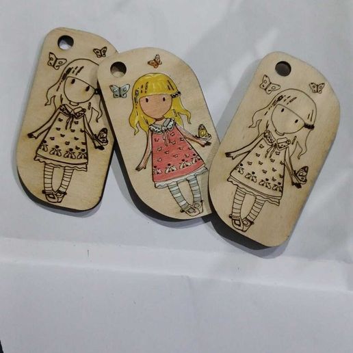 DXF file Pendant keychain "Vivian with butterflies", designed inspired ...