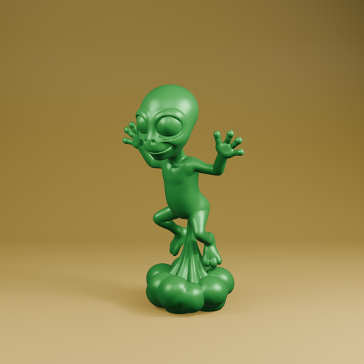👽 Farting Alien Figurine – Funny 3D Print・ STL File for 3D printing・Cults
