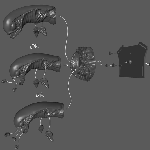 3D file Alien Chest buster Halloween costume 👽 ・3D print design to ...