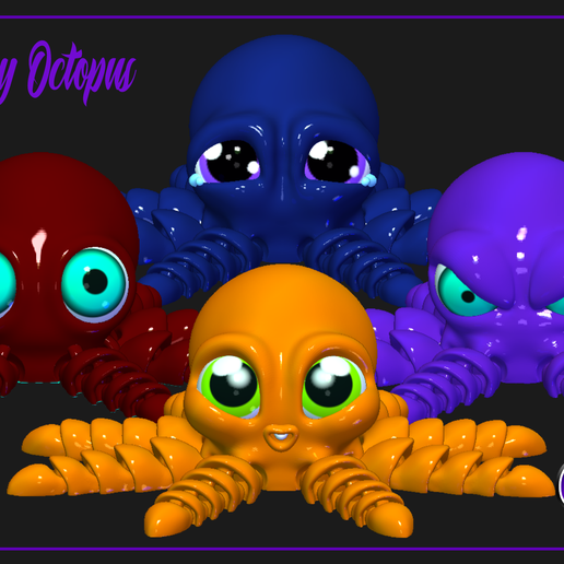 👶 Baby Octopus - Articulated Octopus・ 3D File for 3D printing・Cults