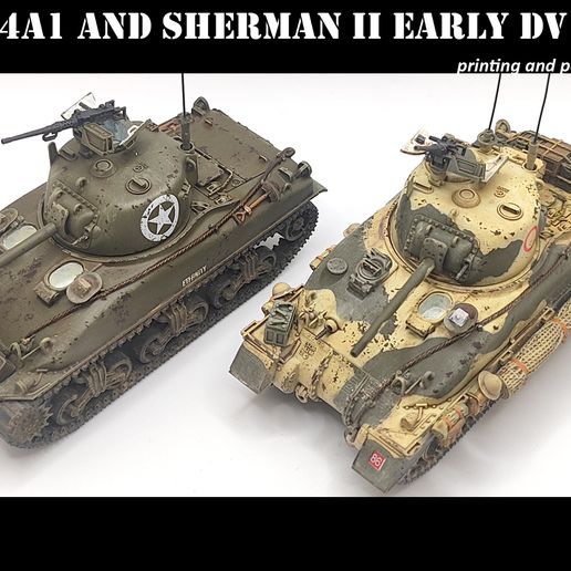 🇫🇷 Sherman M4A1 and Sherman II early DV Hull 1942 pack・ 3D File for 3D ...