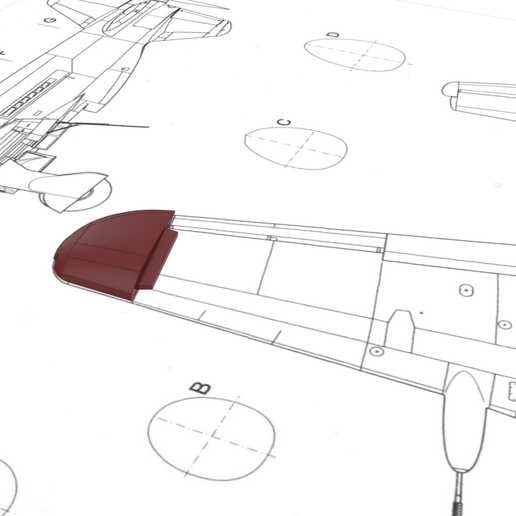 STL file Do-335 B2 Wing Tip extension (M14 bird) - for 1/48 tamiya kit ...