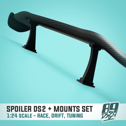 🪶 SPOILER DS2 - DIFFERENT MOUNT OPTIONS 1:24 SCALE MODELS・ STL File for ...