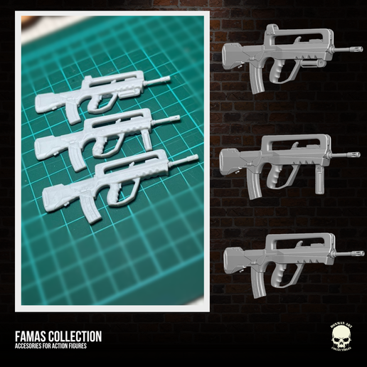 STL file Famas Collection V1 3D printable files for Action Figures 🔫 ...