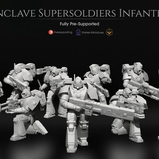 🎲 Enclave Supersoldiers - Farseeing Allies・ 3D File for 3D printing・Cults