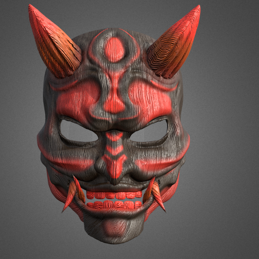 👾 Japanese Oni Mask – Demon Mask STL for Cosplay & Display・ STL File ...