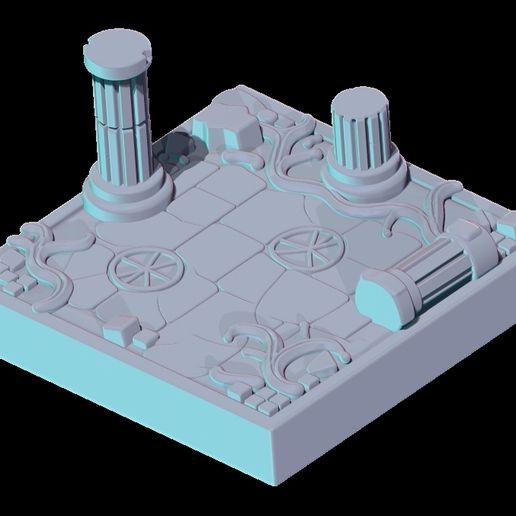 🎲 Ancient Ruins Dungeon Tile - 003 – Modular 3D Printable Terrain for DnD & Tabletop RPGs (2x2 ...