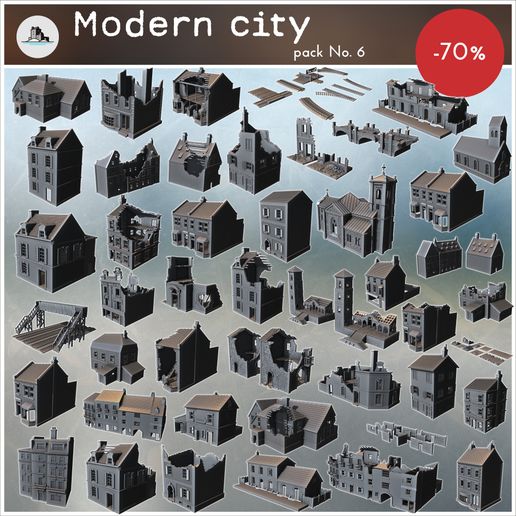 🏙️ Modern city pack No. 6 - Modern WW2 WW1 World War Diaroma Wargaming ...