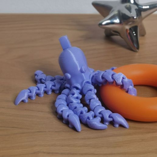 🐙 Flexi Print-in-Place octopus keychain no support articulated a403 (3 ...