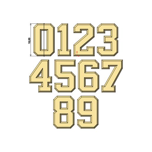 🔢 Chamfered NBA font numbers set 3D print model・ STL File for 3D ...