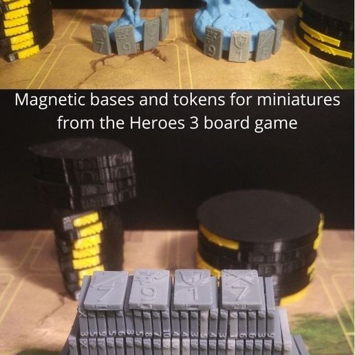 🧲 Magnetic bases and tokens for miniatures for Heroes 3 board game・Free ...