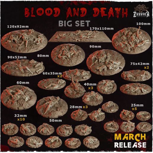 🩸 Blood and Death - Bases & Toppers (Big Set+)・ 3D File for 3D printing ...