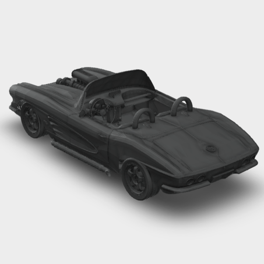 🚙 Chevrolet Corvette Hot Rod Pro Street 1961・ 3D File for 3D printing・Cults
