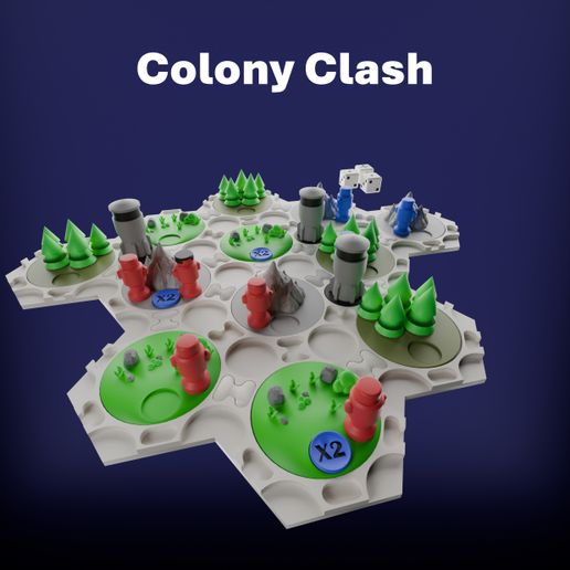 Archivo STL gratis Colony Clash board game 🧩 ・Objeto para impresora 3D ...